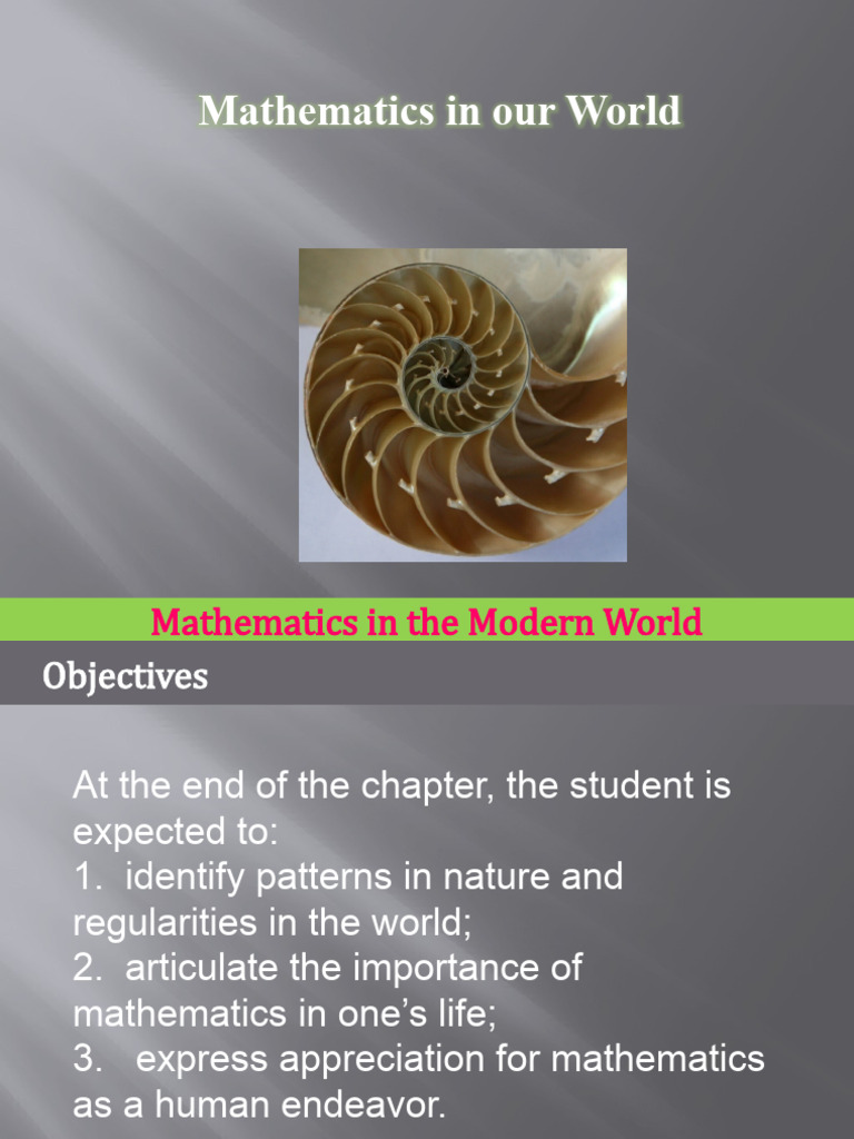 C1 Mathematics in Our World | PDF | Pattern | Mathematics