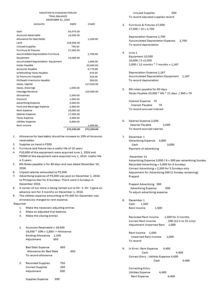 Adjusting | PDF | Expense | Depreciation