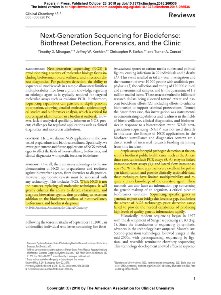 NGS Biothreat Applications | PDF | Dna Sequencing | Polymerase Chain ...