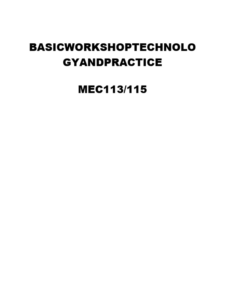 Mec 113 & 115 | PDF | Technology & Engineering