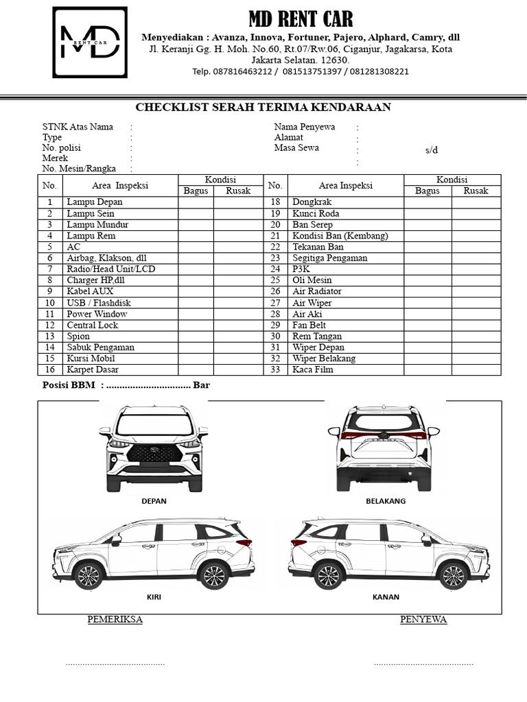 CheckList Kendaraan | PDF