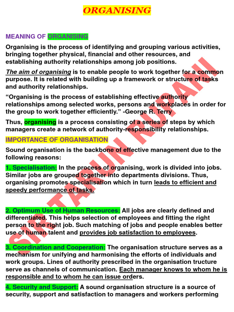 Organising | PDF | Decentralization | Employment