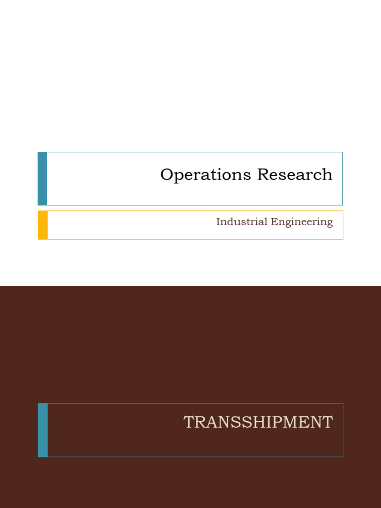 Po 1 14 Transhipment Pdf Applied Mathematics