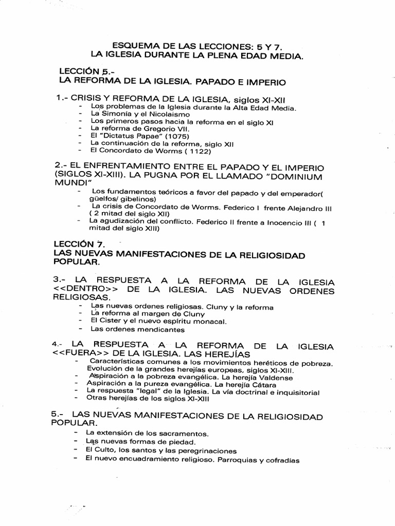 Esquema Leccion 5 y 7 | PDF