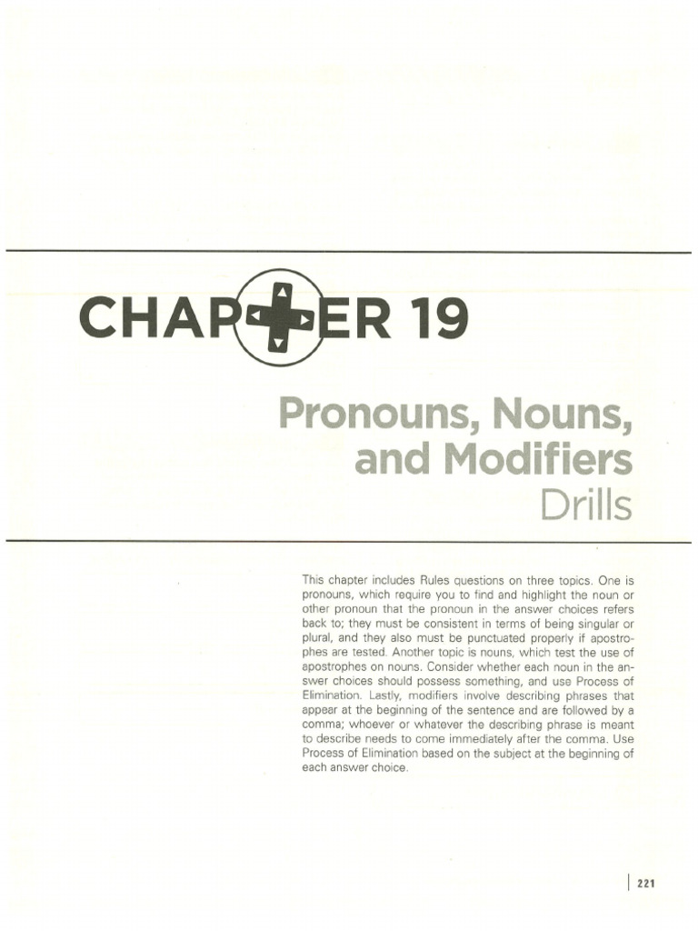 SAT PR - LVUP - Pronouns Nouns Modifiers | PDF