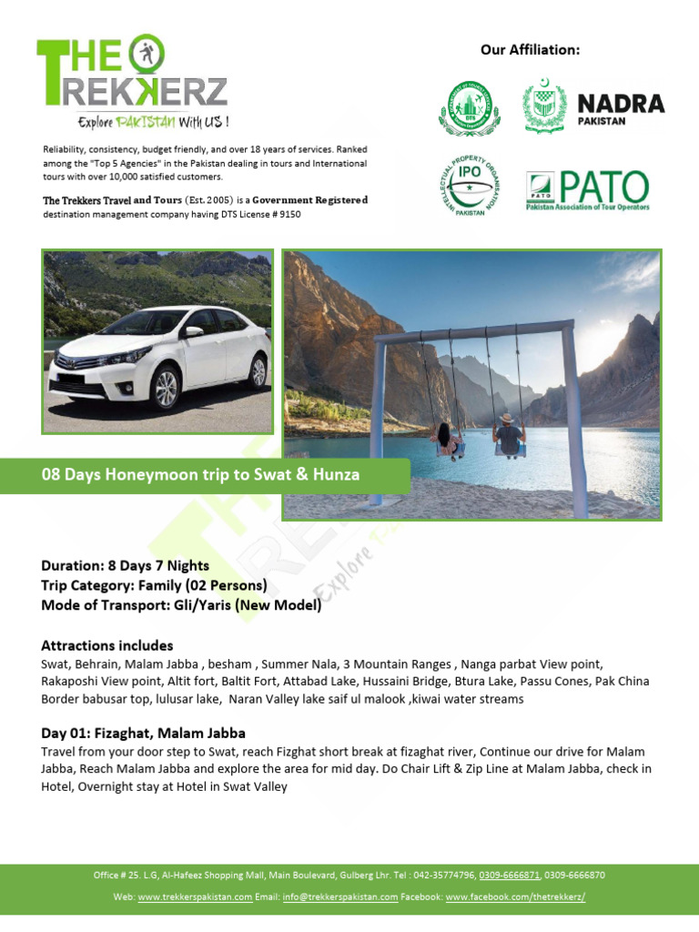 Honeymoon Tour: Swat & Hunza | PDF | Hotel