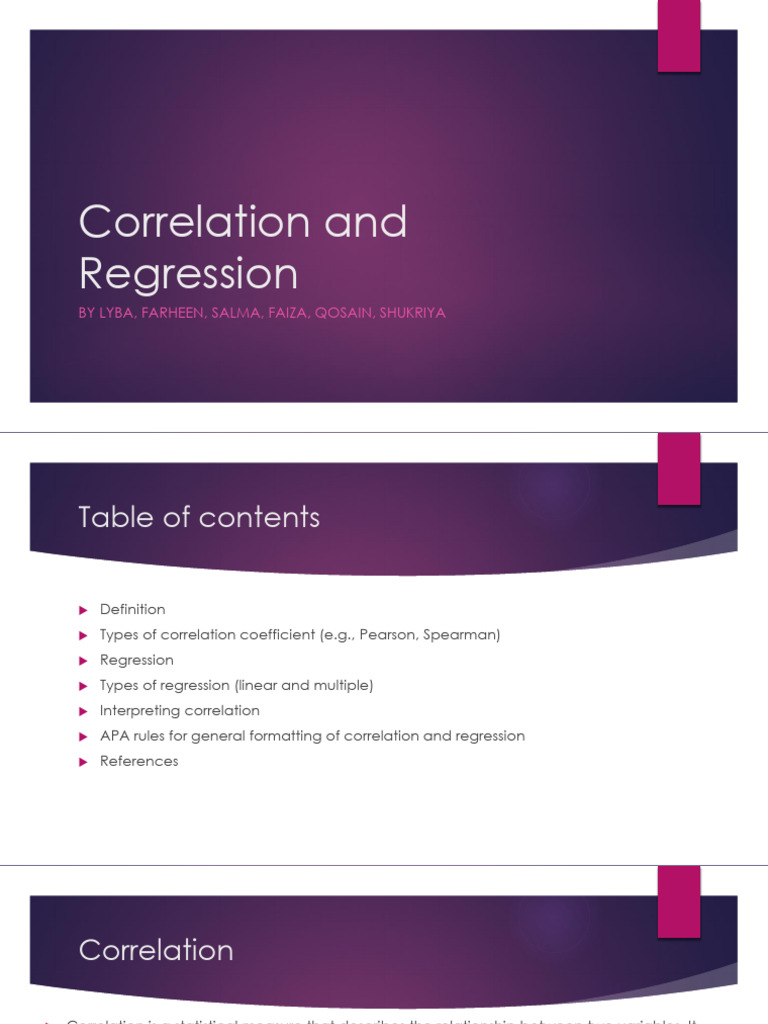 Correlation and Regression | PDF | Linear Regression | Dependent And Independent Variables