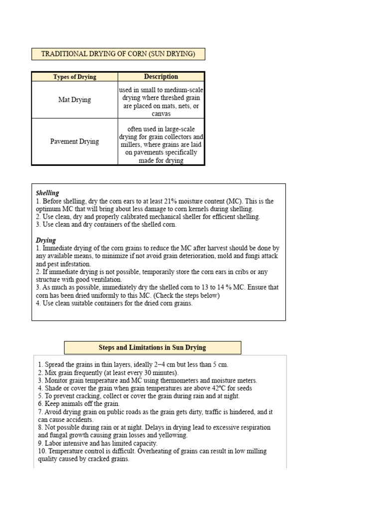 Corn Drying Techniques Guide | PDF | Maize | Rice