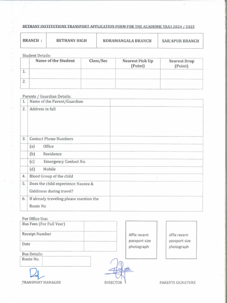 Transport Application Form 1714971750 | PDF