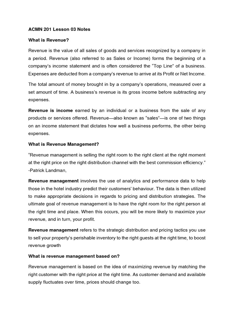 Understanding Hotel Revenue Management | PDF | Pricing | Market ...