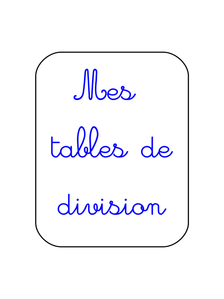 Livret Tables DIVISION | PDF