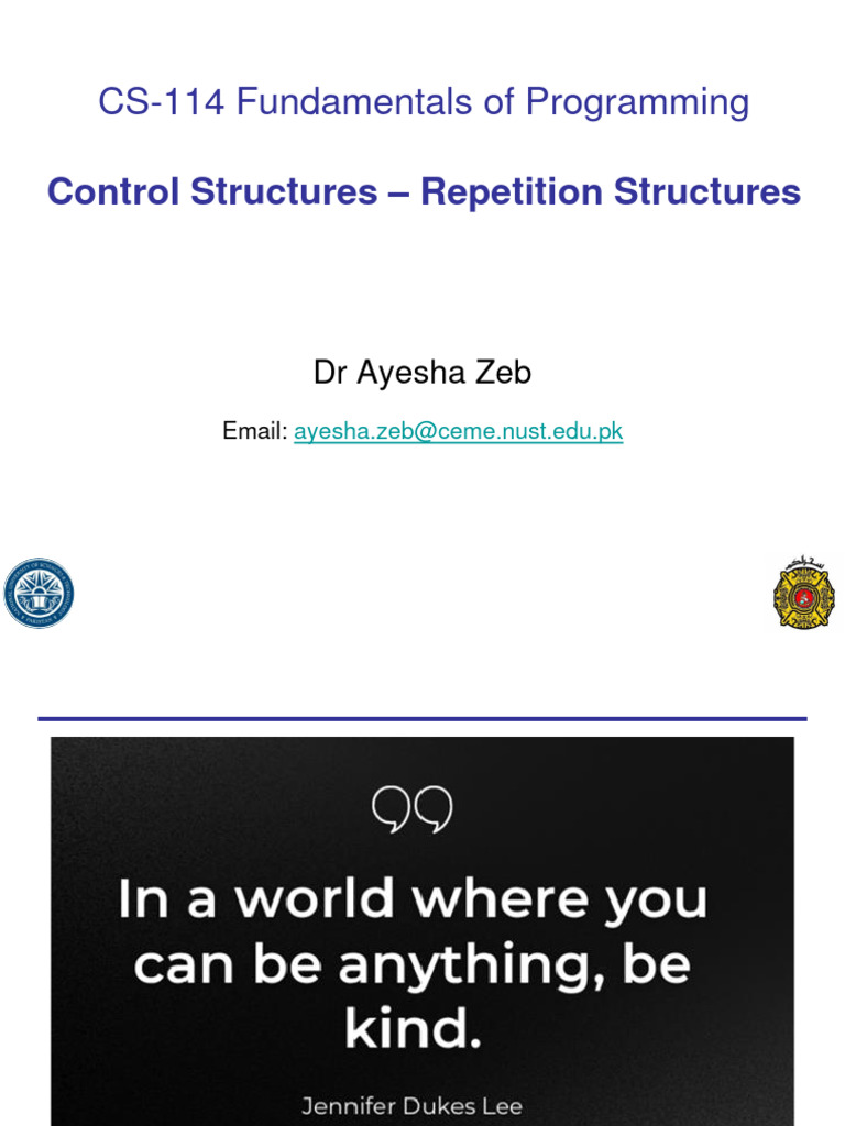 6-Lecture-FoP-Repetition structures | PDF | Control Flow | Computer ... 6-Lecture-FoP-Repetition structures | PDF | Control Flow | Computer ...