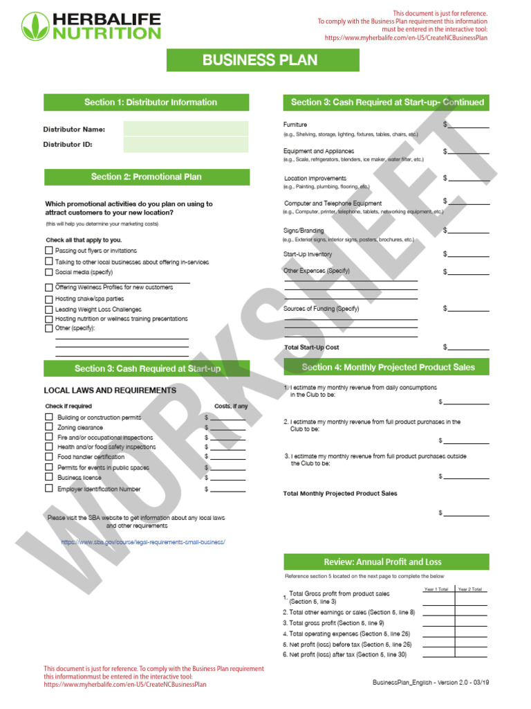 Business Plan Worksheet | PDF | Taxes | Fee