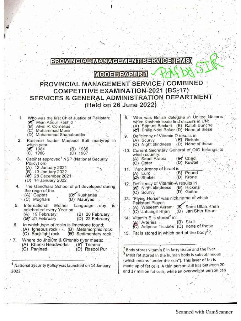 2022 Papers Solved With Correct Answer | PDF