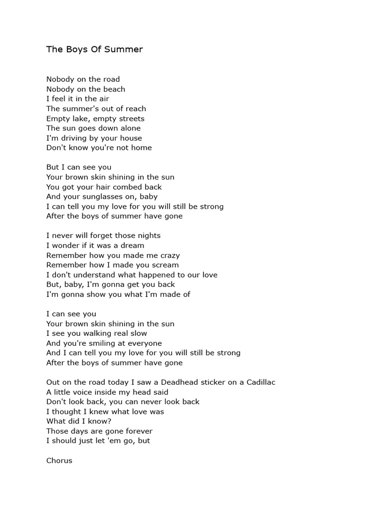 The Boys of Summer | PDF