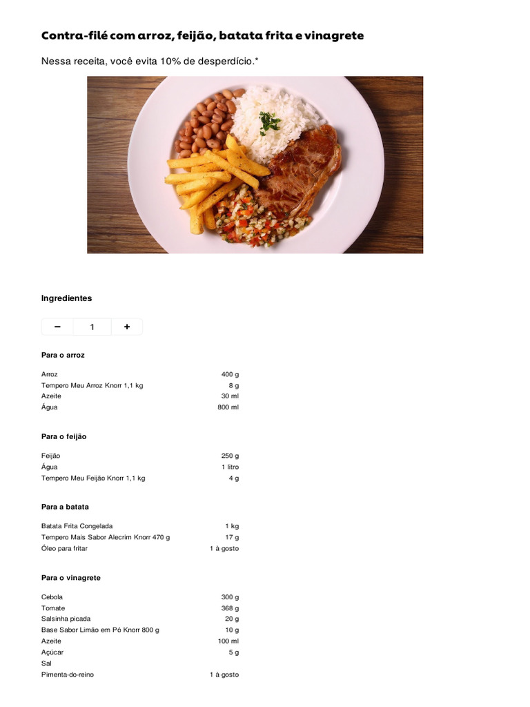 Contra-filé_com_arroz_feijão_batata_frita_e_vinagrete_-_Receita ...