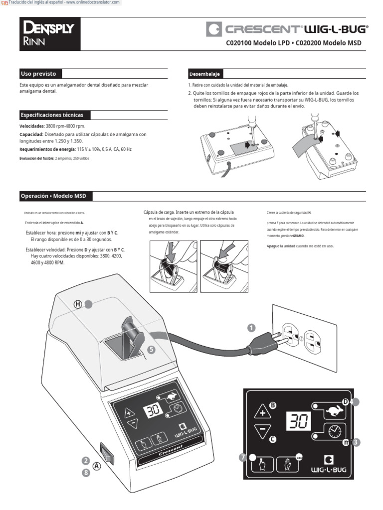 DENTSPLY Rinn Wig L Bug Español | PDF | Energia electrica | Bienes ...