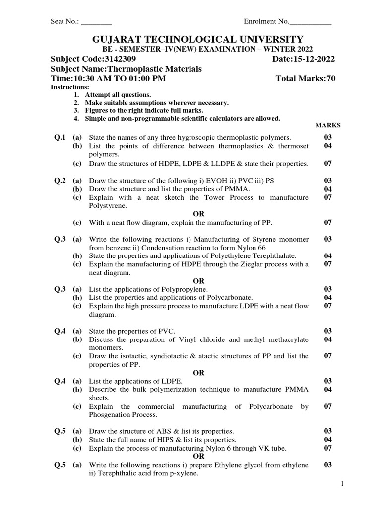 TM - W2022 (3142309) (GTURanker - Com) | PDF | Thermoplastic | Poly(Methyl Methacrylate)