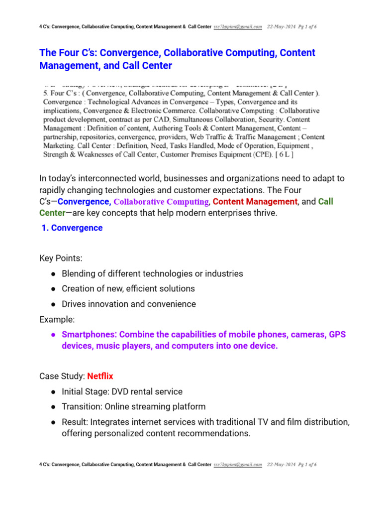 Four Cs ECommerce 28may2024 SRC | PDF | Technological Convergence | Computing