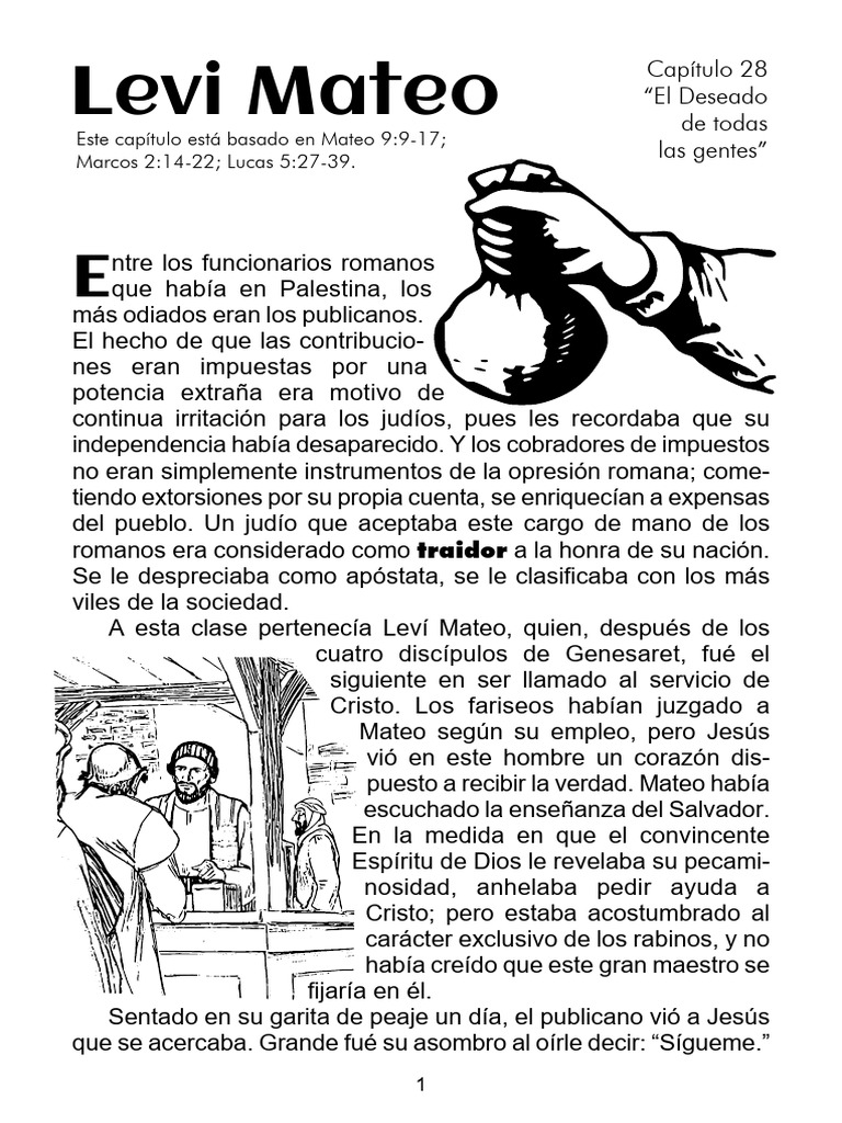 El Llamado de Mateo: Un Publicano Discípulo | PDF | Jesús | Evangelio ...