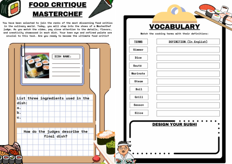 Masterchef Critique 20x Print (One Sided) | PDF