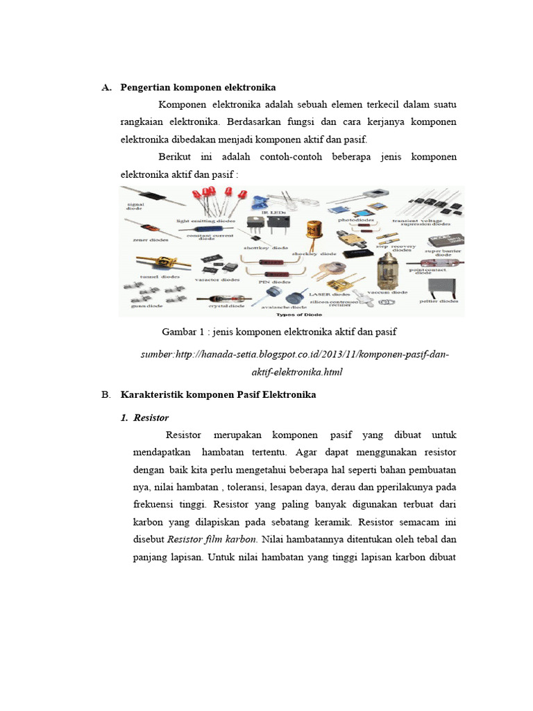 Pengertian dan Jenis Komponen Elektronika | PDF