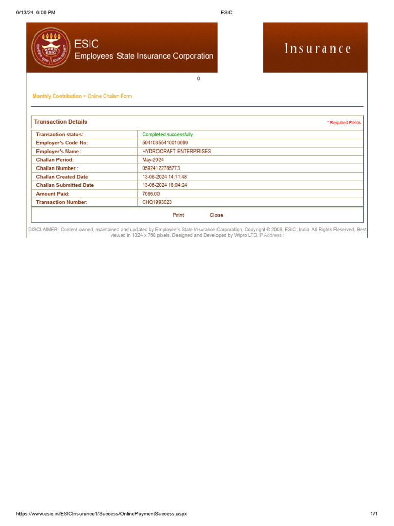 02 Hen Esi Challan of May'24 (CG) | PDF | Business | Finance & Money ...