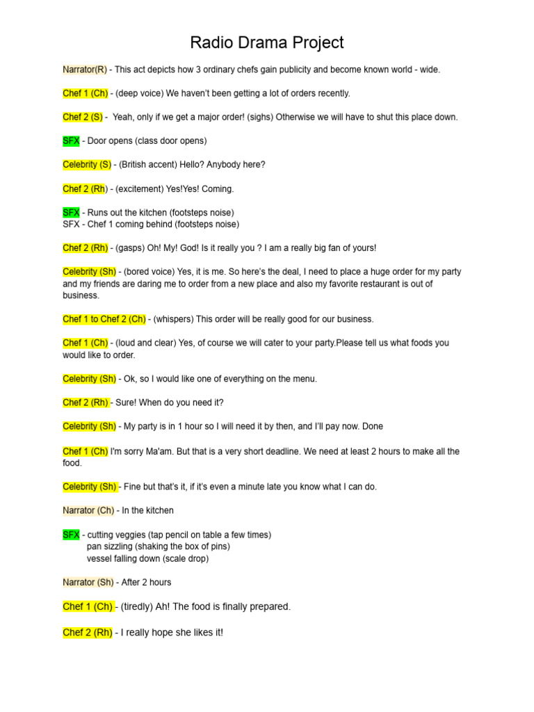 Radio Drama Project | PDF