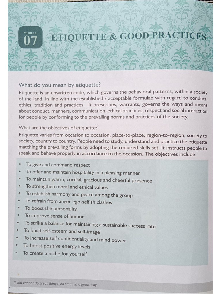 Etiquette & Good Practices | PDF