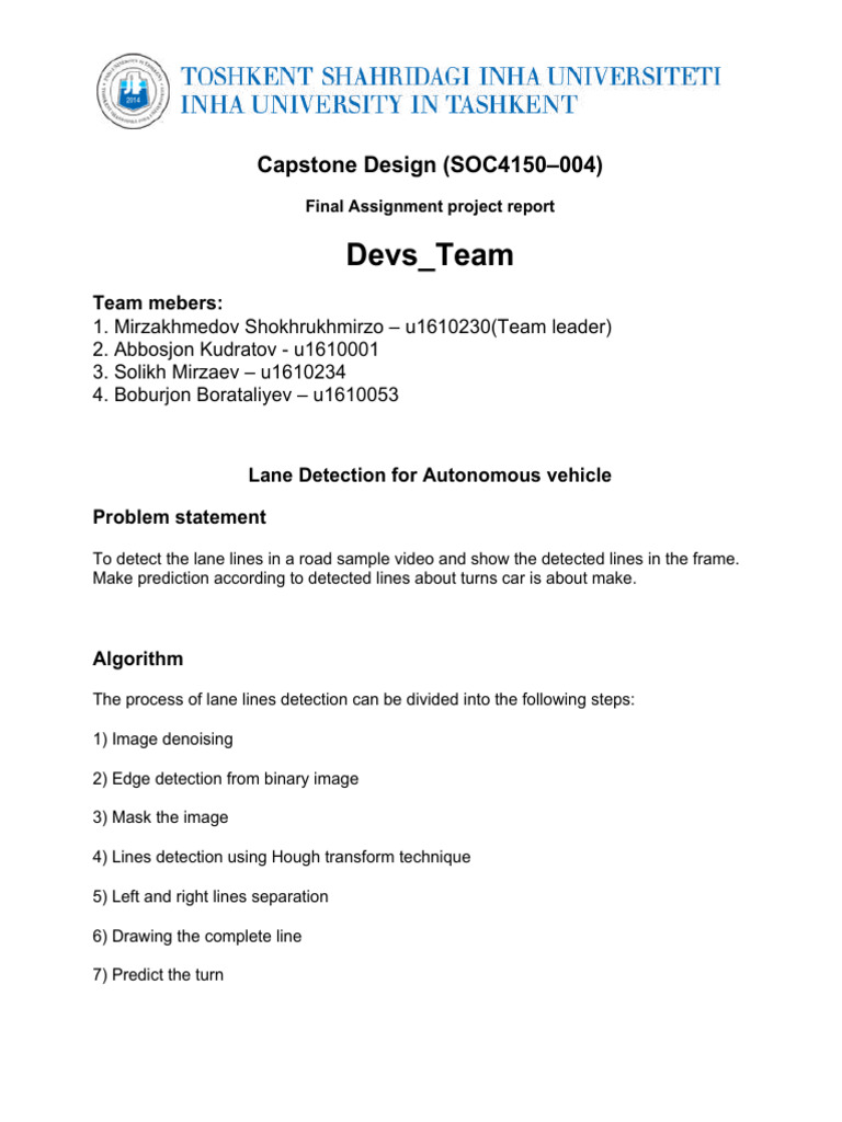 Road Lane Line Detection Using OpenCV Py | PDF | Imaging | Digital ...