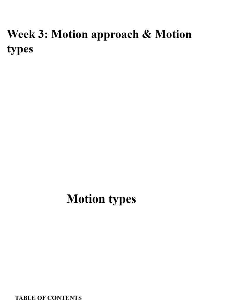 W3 - Motion Types | PDF | Behavioural Sciences | Social Psychology