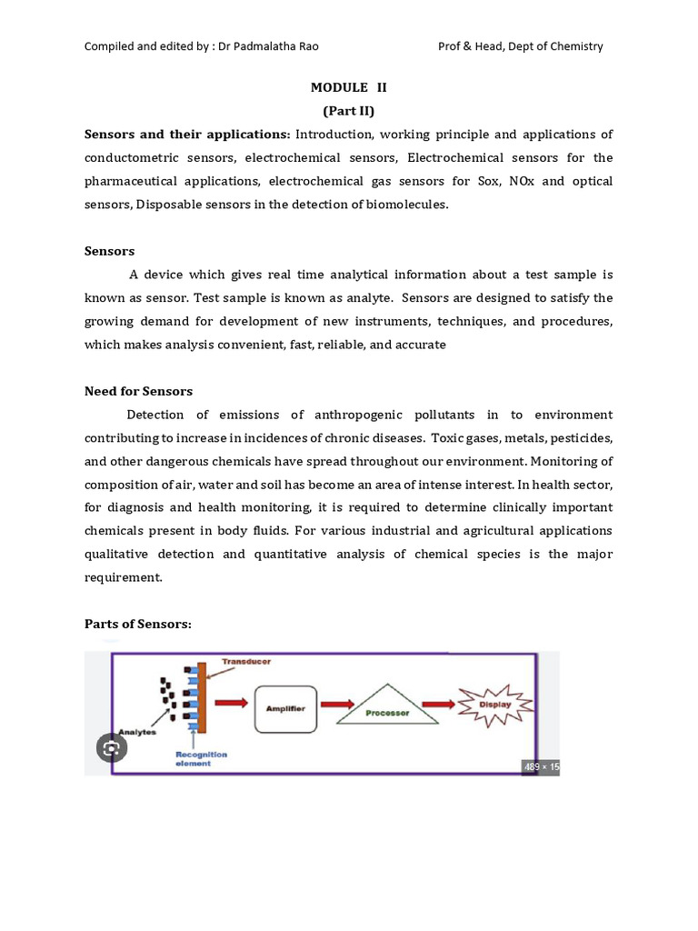Unit 2 Sensors Pdf Titration Chemistry