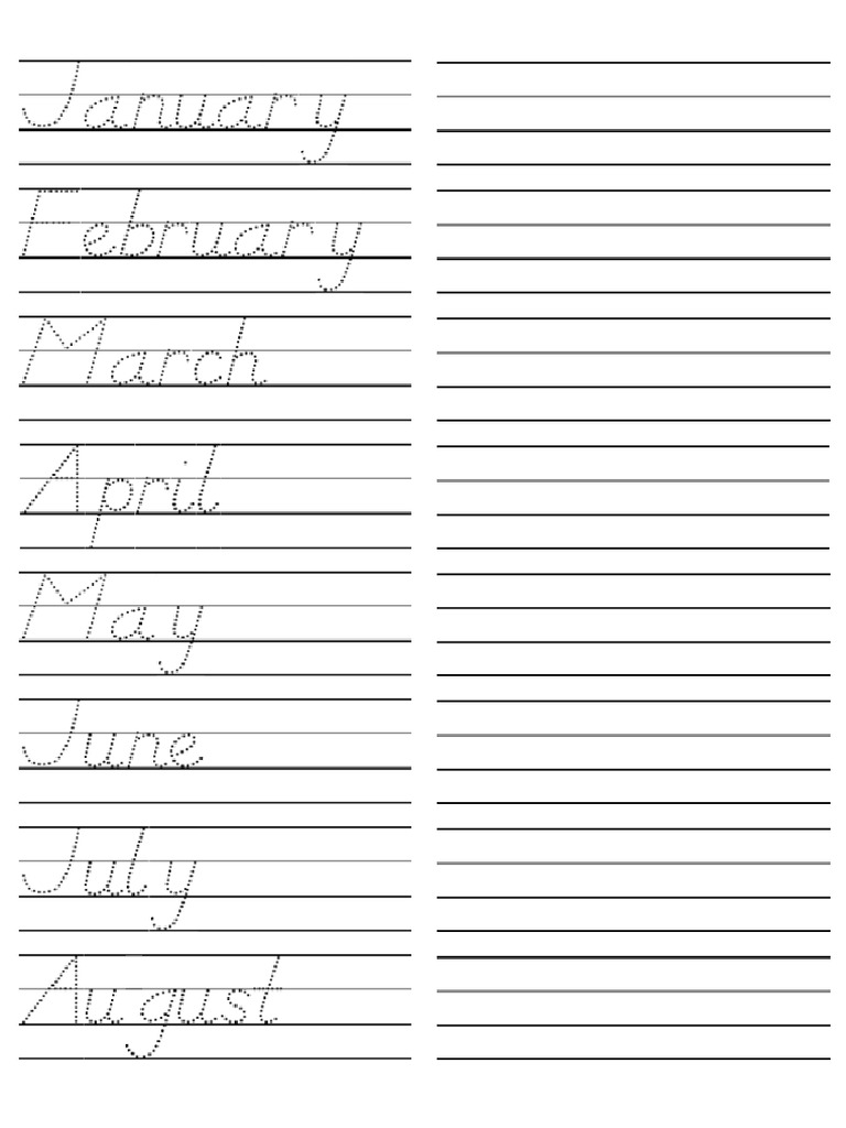 Months and Seasons Writing | PDF