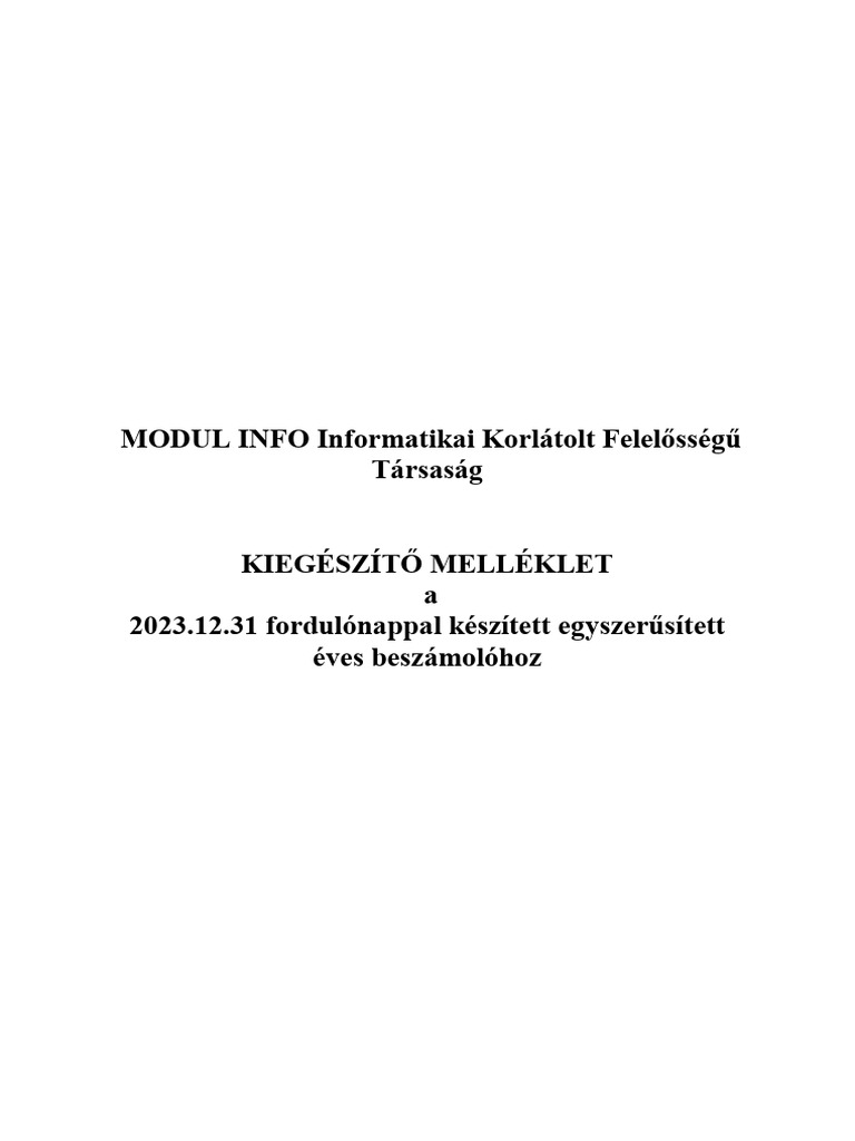 Kieg - Melleklet 2023 Minfo | PDF