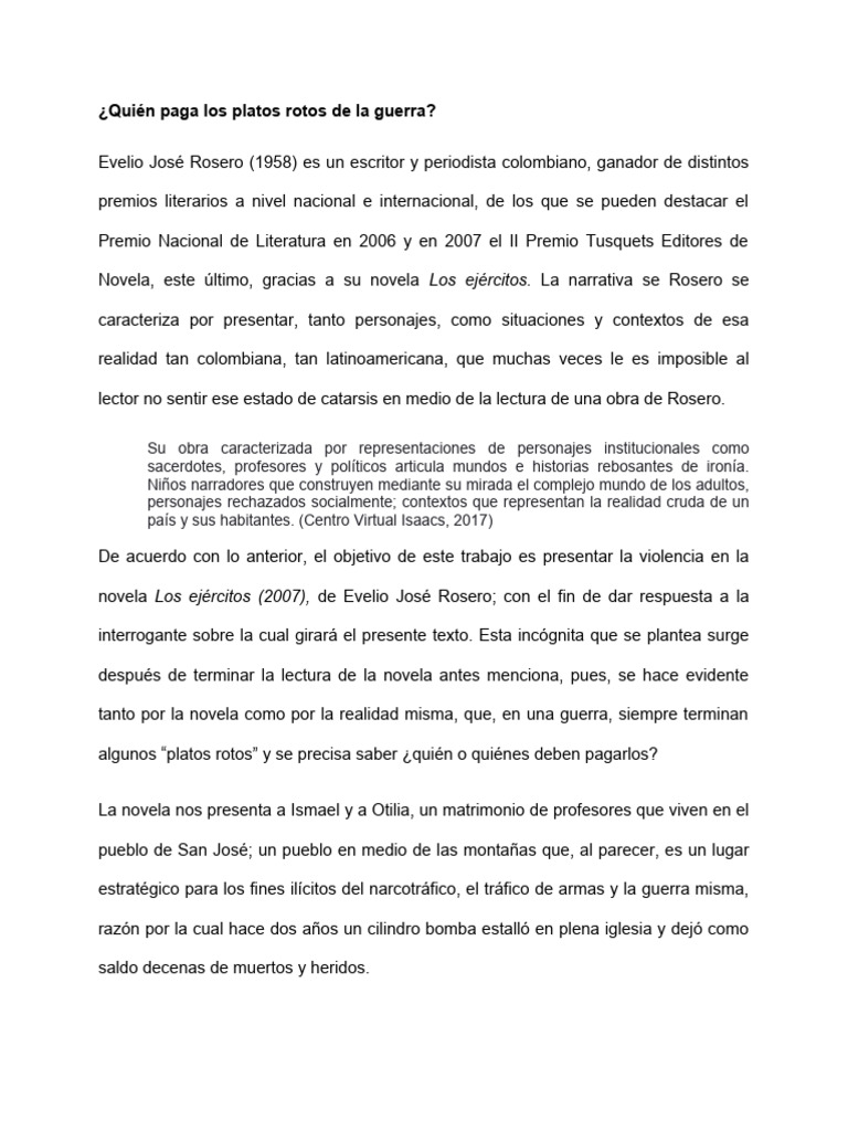 Quien Paga Los Platos Rotos en La Guerra | PDF Quien Paga Los Platos Rotos en La Guerra | PDF