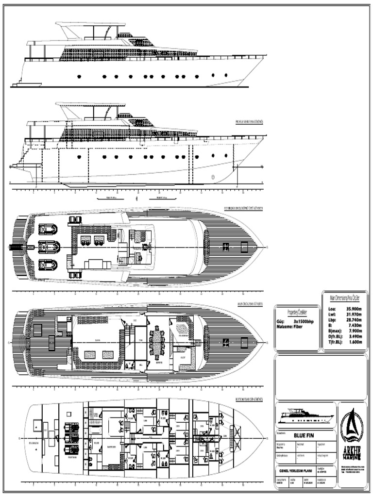Yacht General Arrangement Drawing | PDF | Shipping | Ships