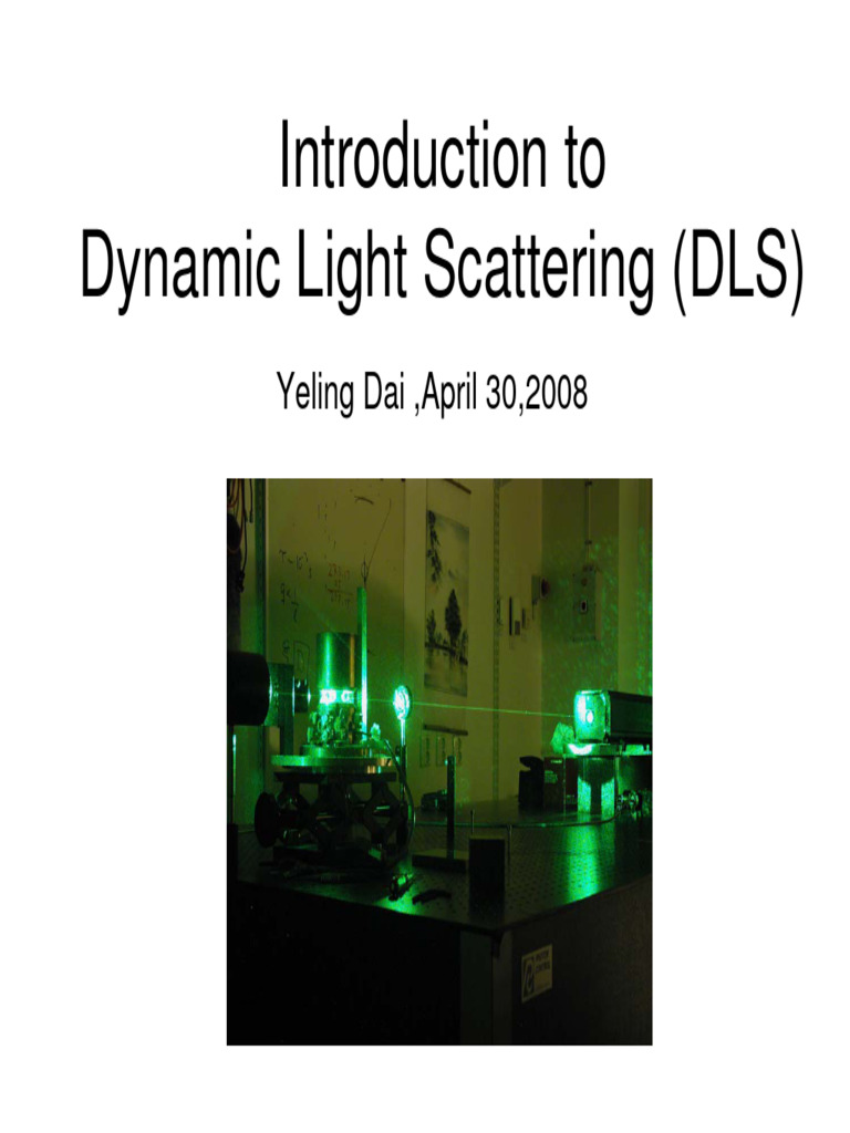 Dynamic Light Scattering Ppt | PDF | Brownian Motion | Physics