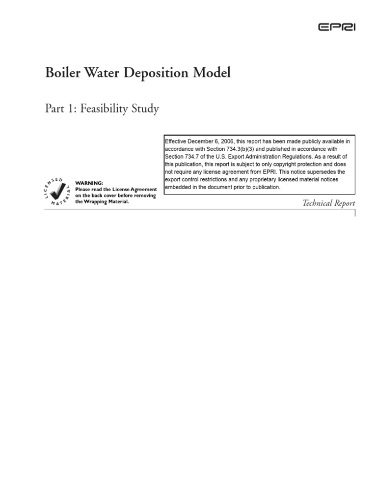 Boiler Water Deposition Model - Part 1 - Feasibility Study | PDF | Diffusion | Solubility