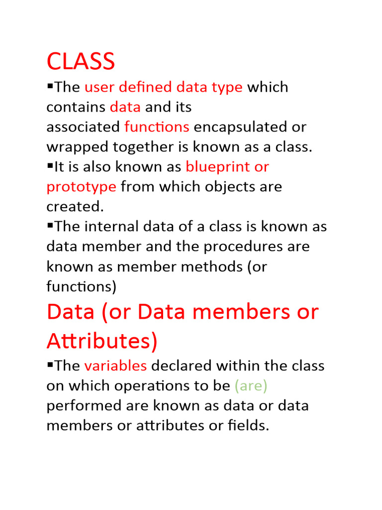 Grade X Unit 2 - Class As The Basis of All Computation | PDF | Variable ...
