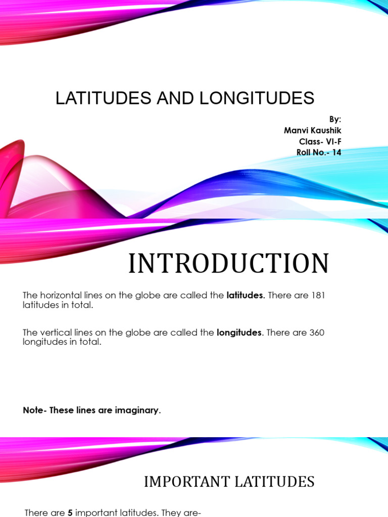 Latitudes and Longitudes | PDF | Latitude | Equator