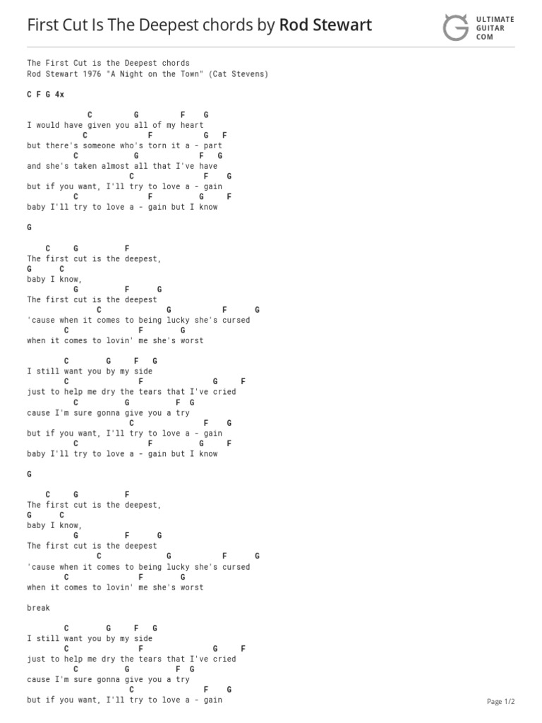 First Cut Is The Deepest Chords (Ver 2) by Rod Stewarttabs | PDF ...