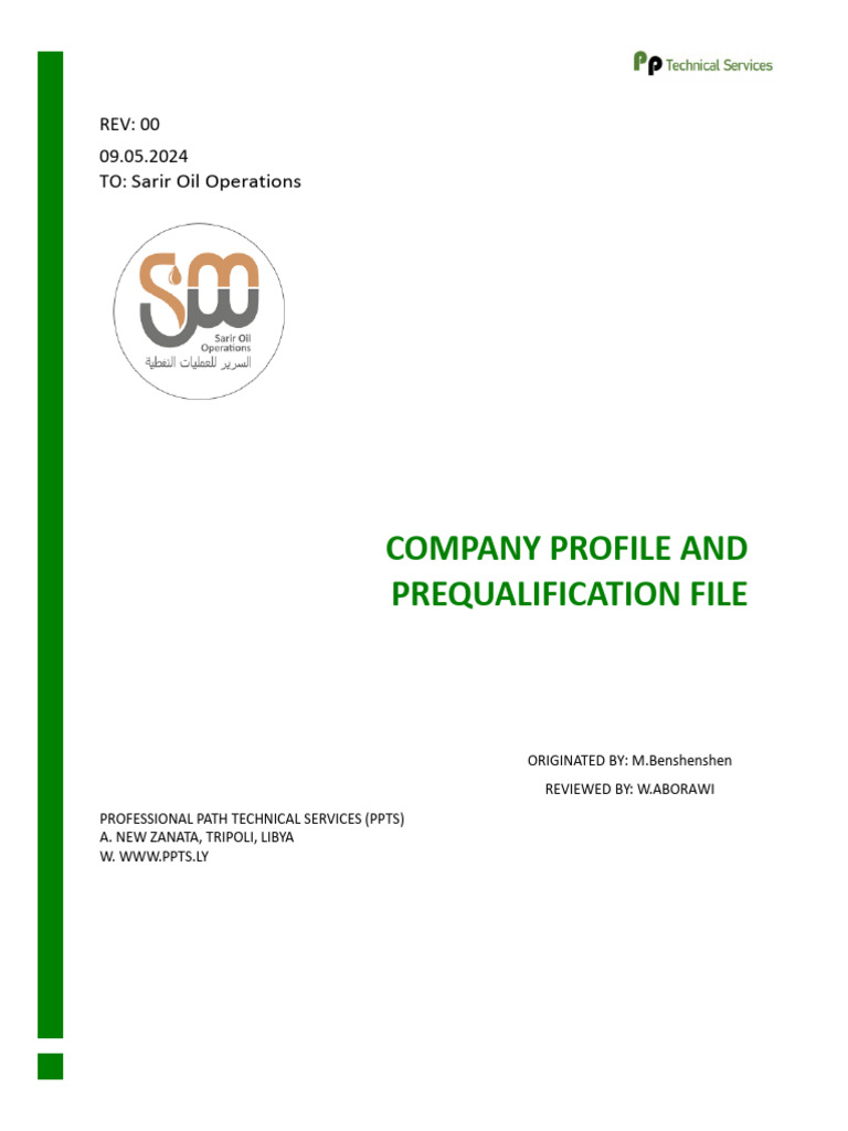 PPTS Company Profile & Prequalification | PDF | Risk Management | Risk