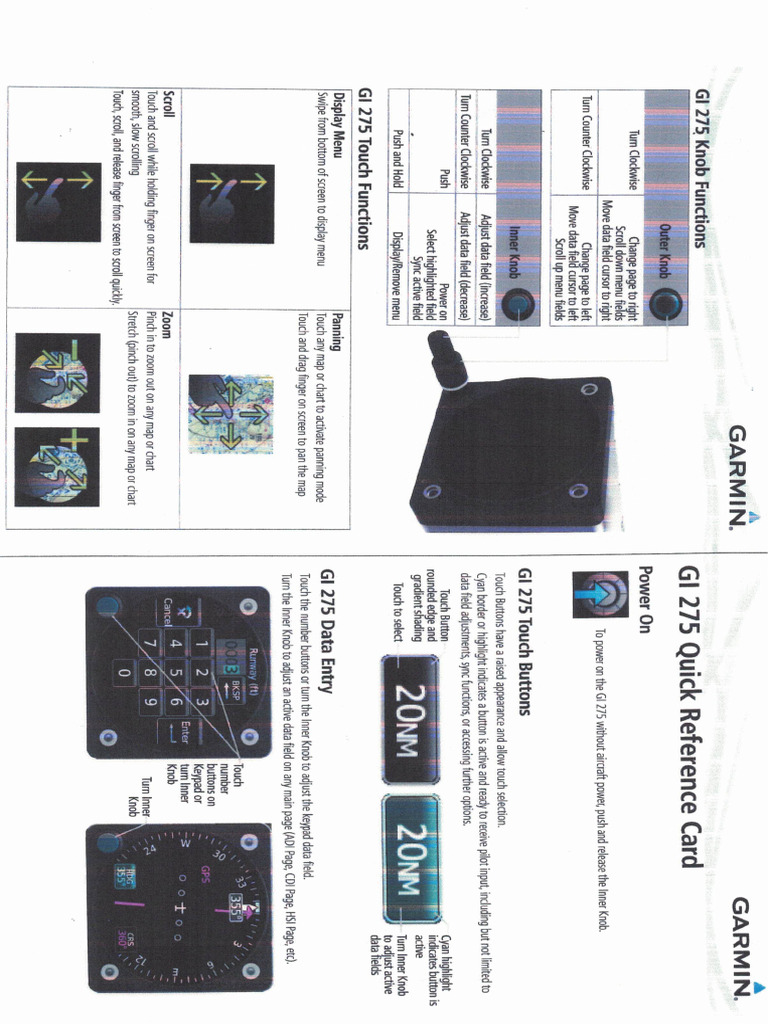GI275 - Quick Reference Card | PDF
