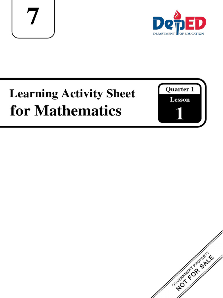 Q1 WS Mathematics-7 Lesson-1 Week-1 | PDF | Circle | Polygon