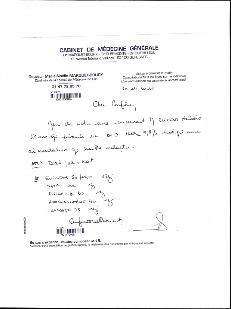 Ordonnance Médecin Traitant | PDF