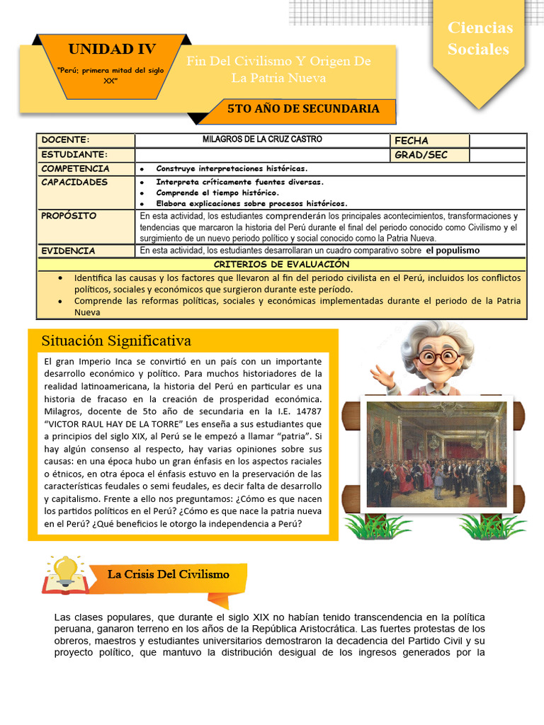 FICHA DE ACTIVIDAD 2 CCSS 5°- SEMANA 1 | PDF