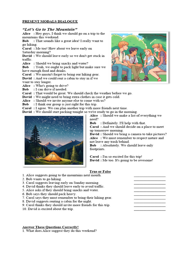 PRESENT MODALS DIALOGUE | PDF