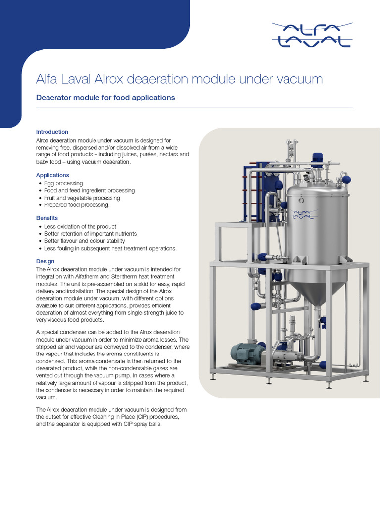 Alfa Laval Product Leaflet Alrox en | PDF | Pump | Vacuum