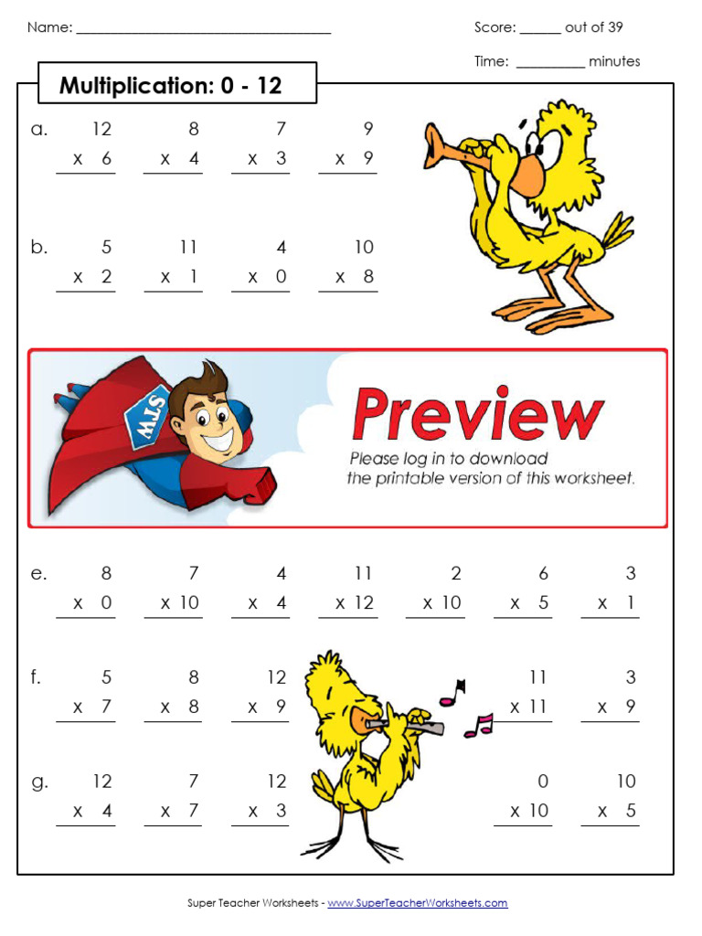 Basic Multiply Drill Thru 12s 0 12 | PDF | Teaching Methods & Materials