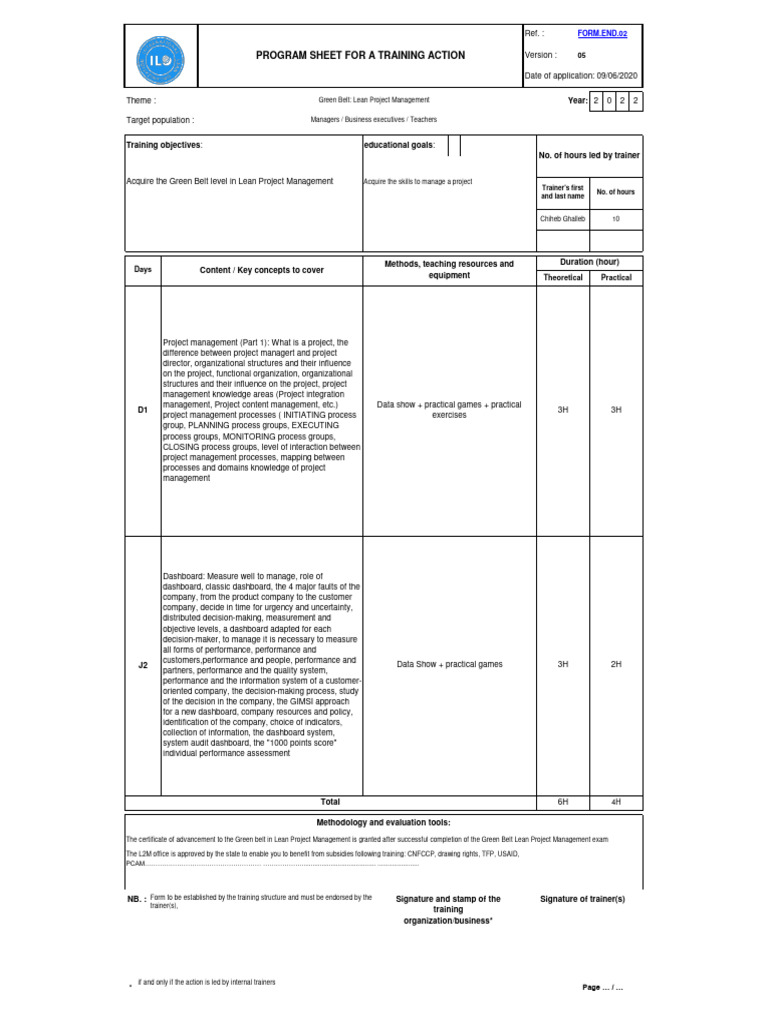 Green Belt Training in Lean Project Management | PDF | Project ...